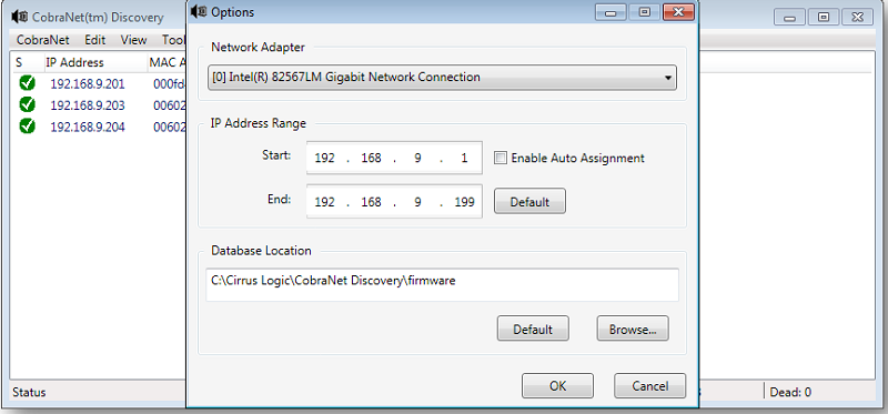 HARMAN Setting CobraNet IP Addresses